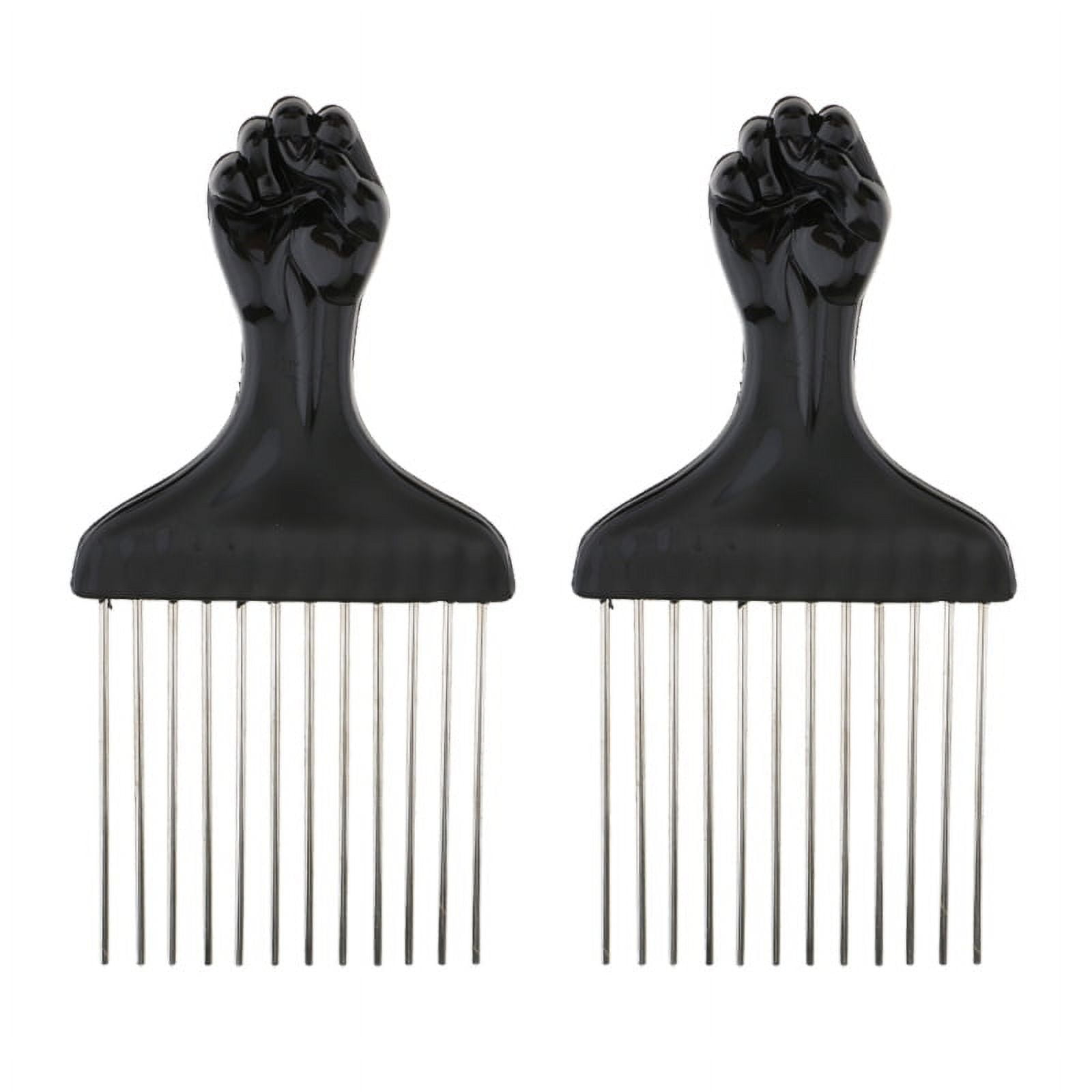 2 x Hair Pick, Stainless Steel Picks for Afro Hair, Hair Picks for ...