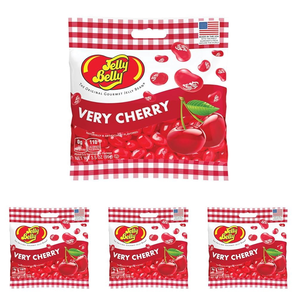 2 x - Jelly Belly Very Cherry Jelly Beans, 3.5 Ounce Grab and Go Bag ...