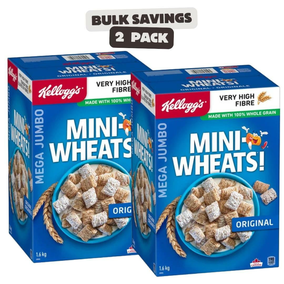 2 x Kellogg's Mini-Wheats Original Cereal, 1.6 kg each - Walmart.com