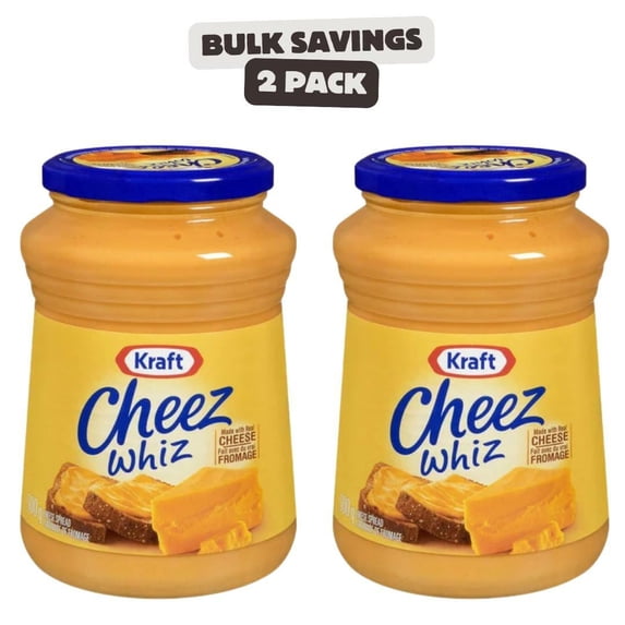 2 x Kraft Cheez Whiz Cheese Spread - Walmart.com