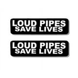 2 x LOUD PIPES SAVE LIVES - Bikers Motorcycle Helmet, Sticker DECAL ...