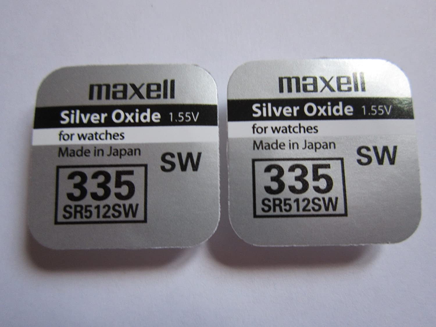 2 x MAXELL SR512SW 335 D335 V335 1.55v Silver Oxide Button Cell Watch ...