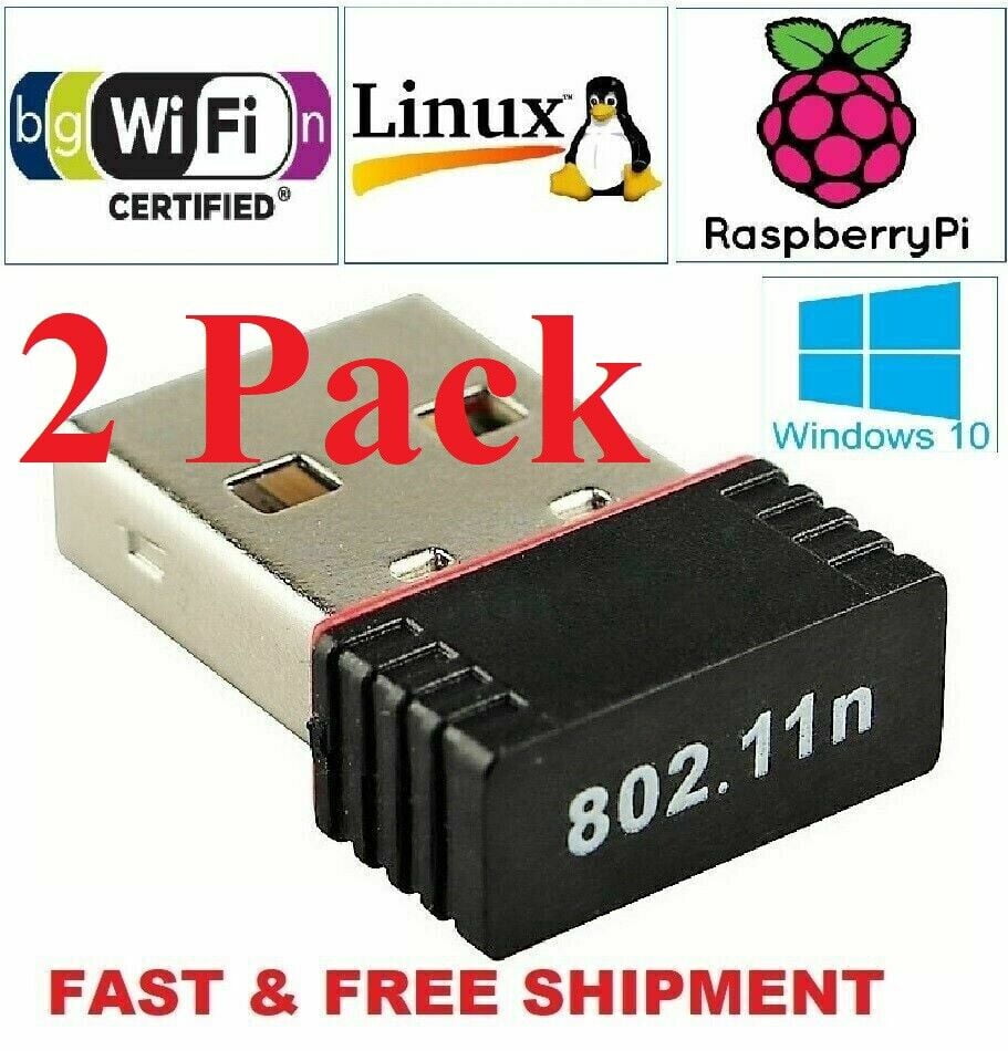 2 x New Realtek USB Wireless 802.11B/G/N LAN Card WiFi Network Adapter ...