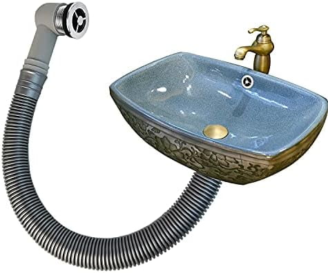 2 x Overflow Pipes, Ceramic Sink Overflow Tube, Bathroom Basin, Round ...