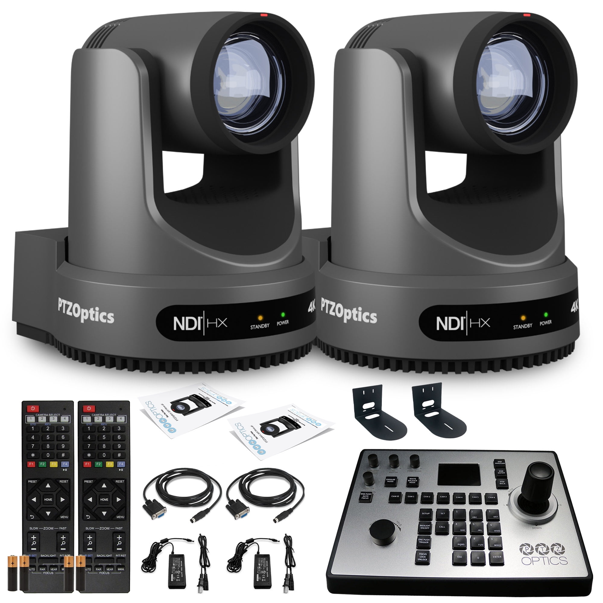 2 x PTZOptics Move 4K SDI/HDMI/USB/IP PTZ Camera with 12x Optical Zoom ...