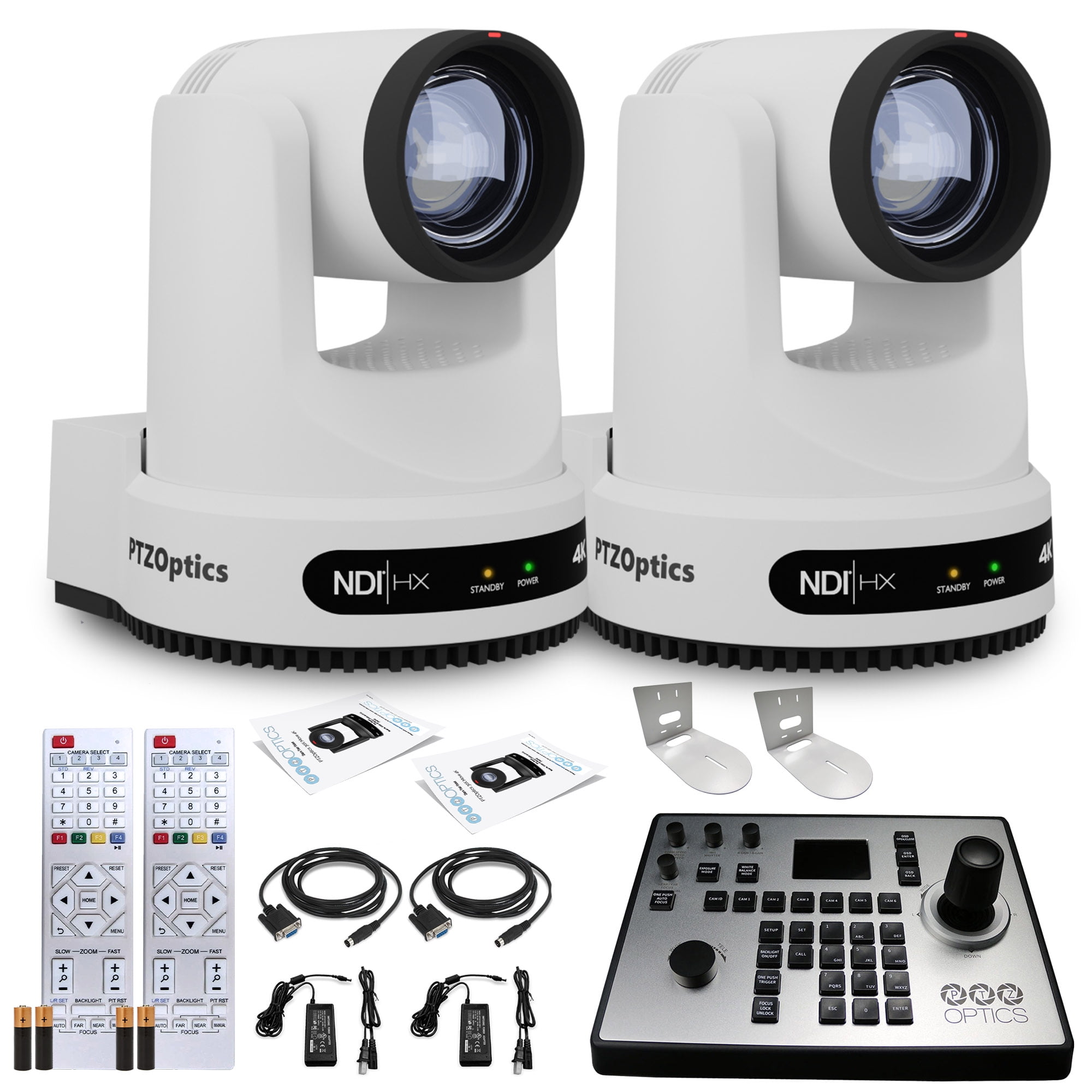 2 x PTZOptics Move 4K SDI/HDMI/USB/IP PTZ Camera with 12x Optical Zoom ...