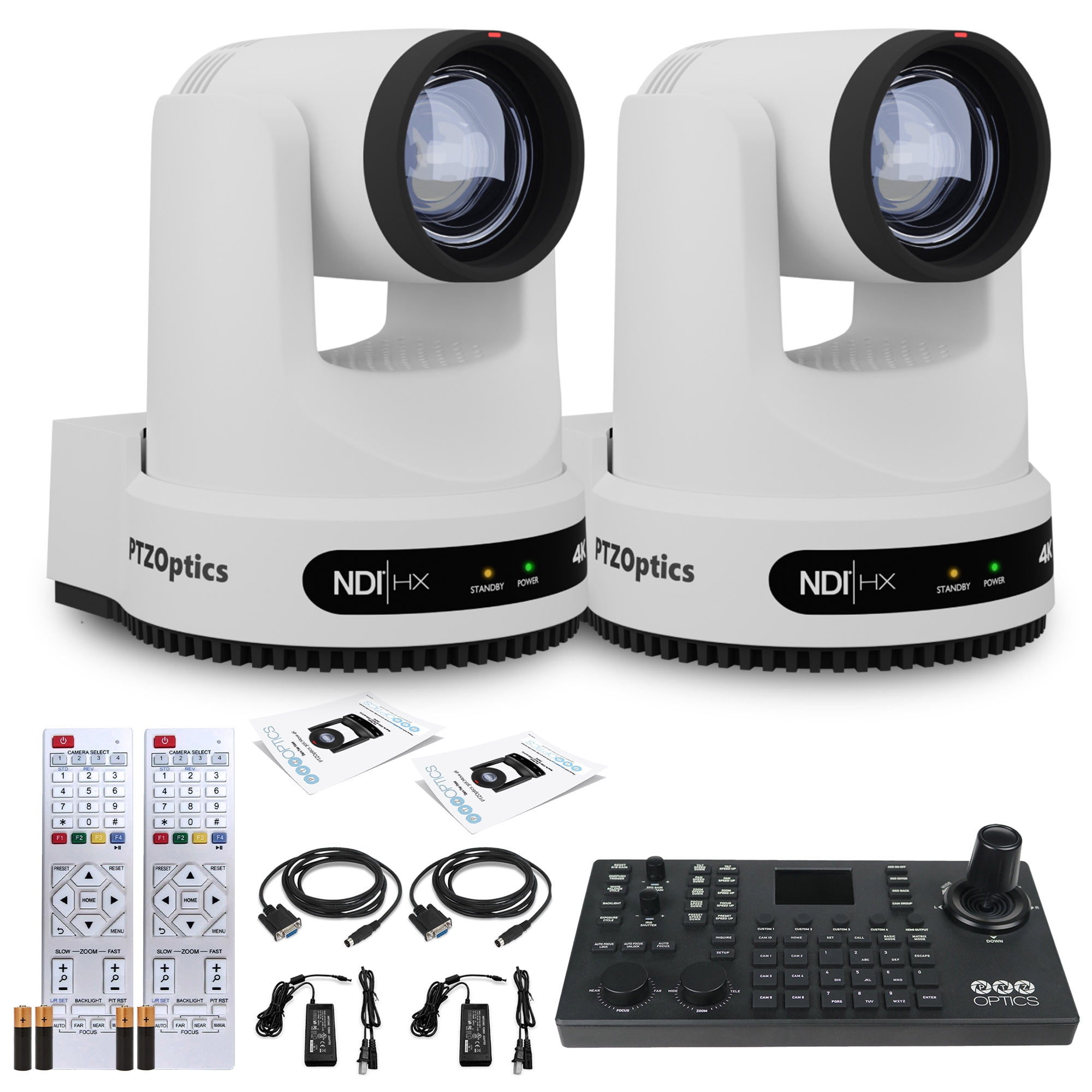 2 x PTZOptics Move 4K SDI/HDMI/USB/IP PTZ Camera with 12x Optical Zoom ...