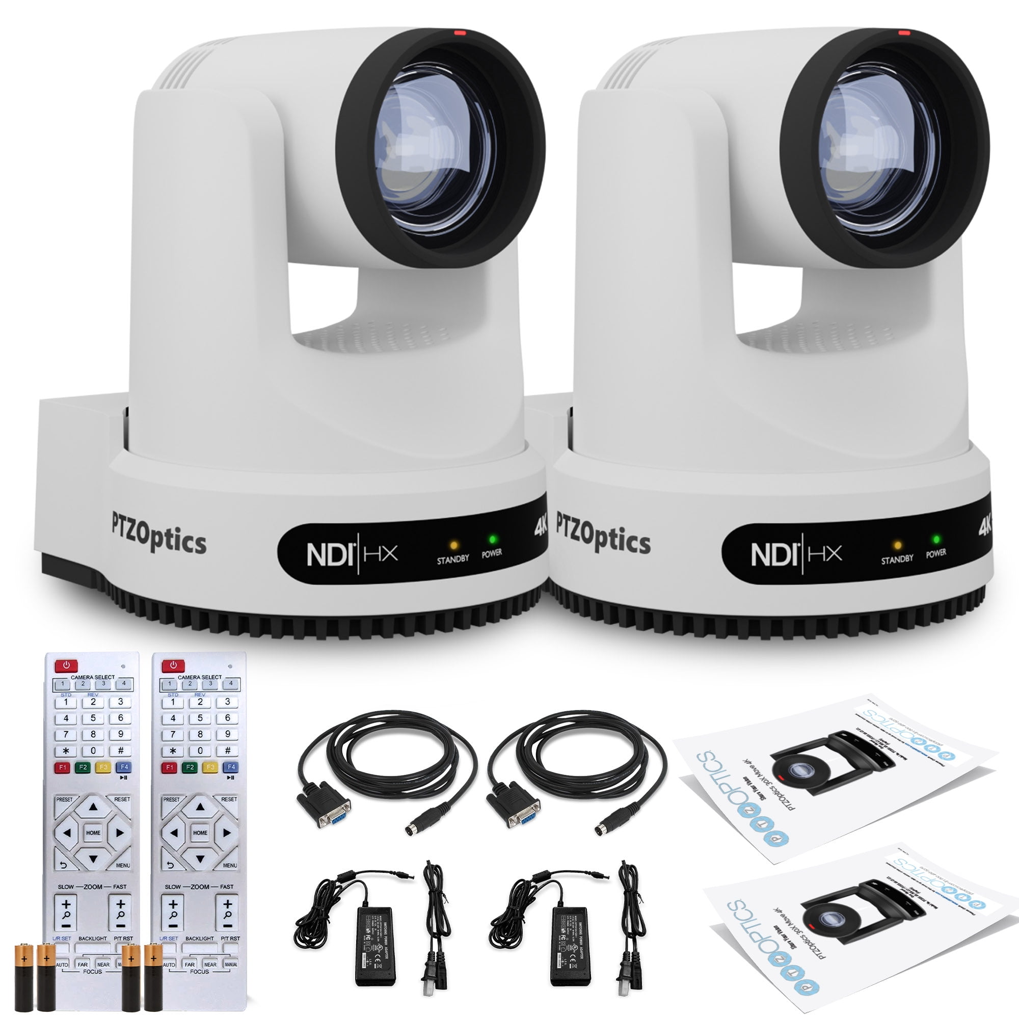 2 x PTZOptics Move 4K SDI/HDMI/USB/IP PTZ Camera with 12x Optical Zoom ...