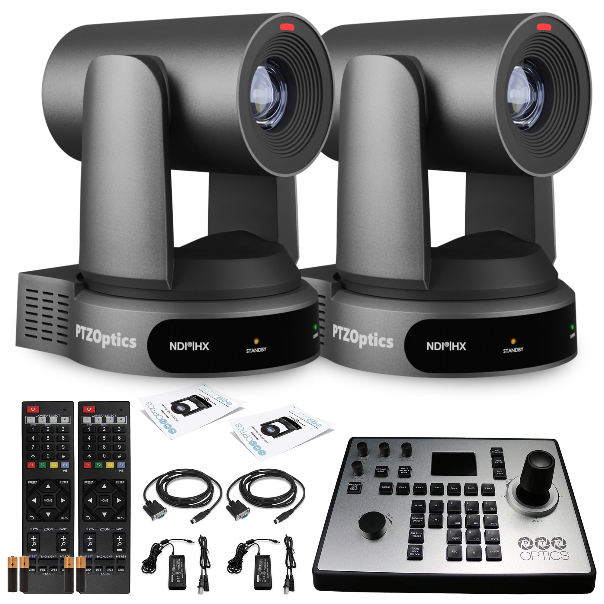 2 x PTZOptics Move 4K SDI/HDMI/USB/IP PTZ Camera with 30x Optical Zoom ...