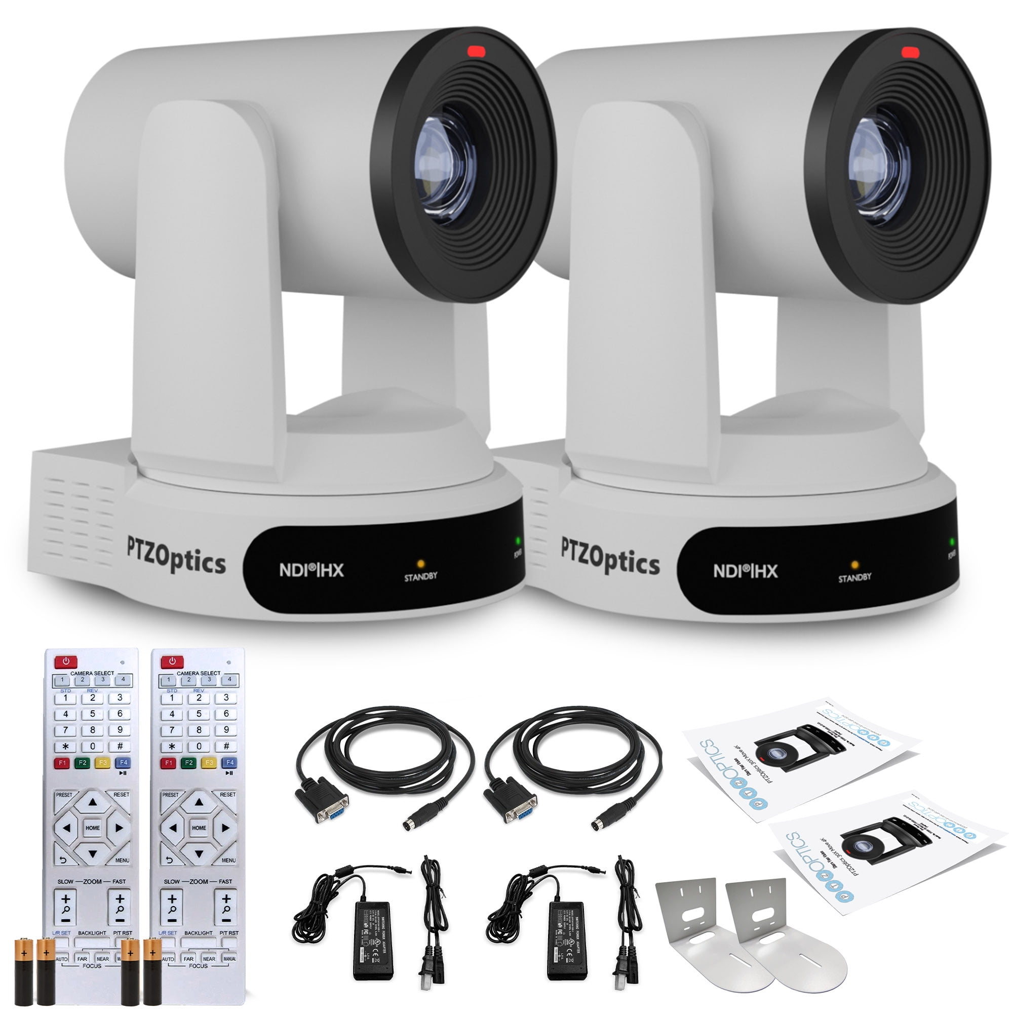 2 x PTZOptics Move 4K SDI/HDMI/USB/IP PTZ Camera with 30x Optical Zoom ...