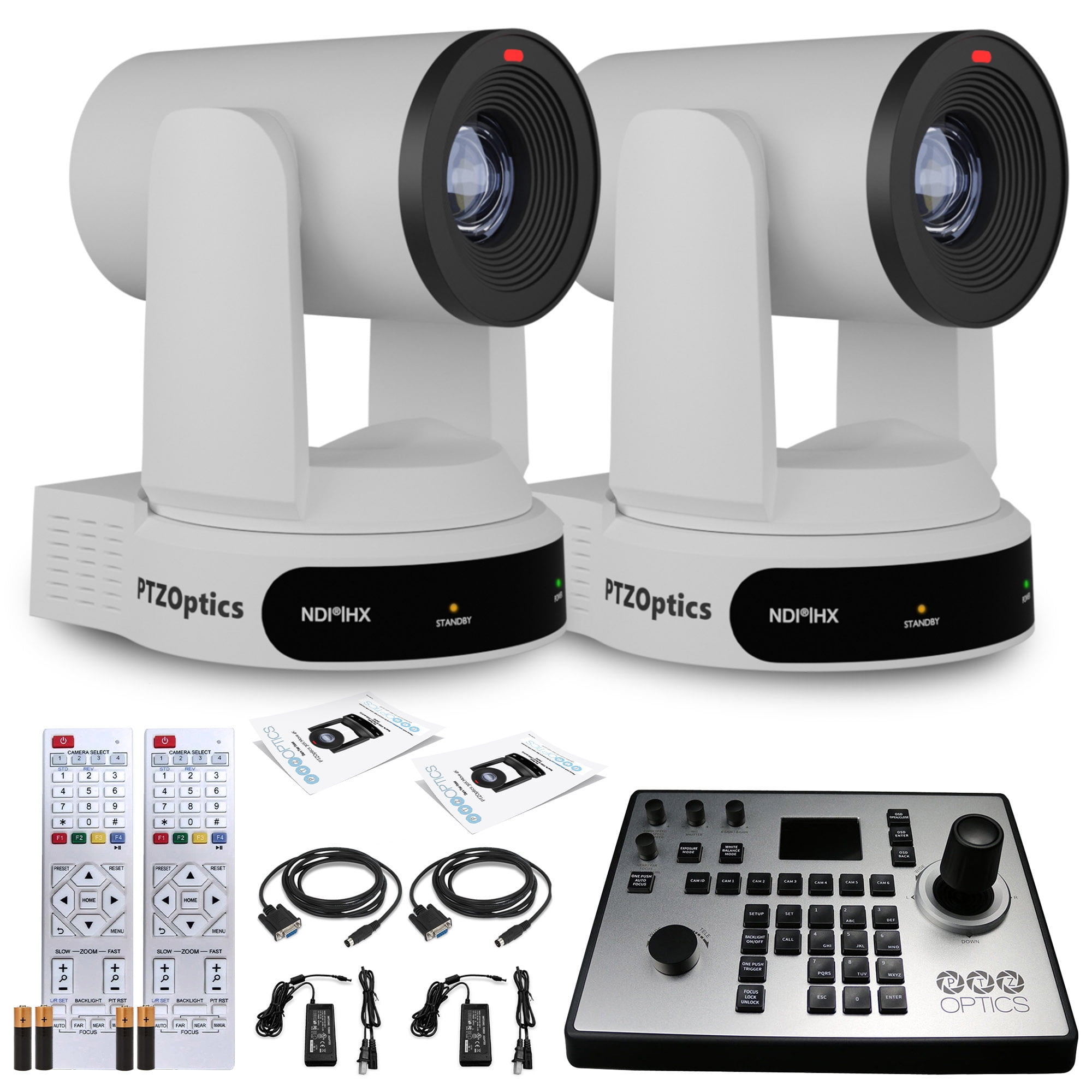 2 x PTZOptics Move 4K SDI/HDMI/USB/IP PTZ Camera with 30x Optical Zoom ...