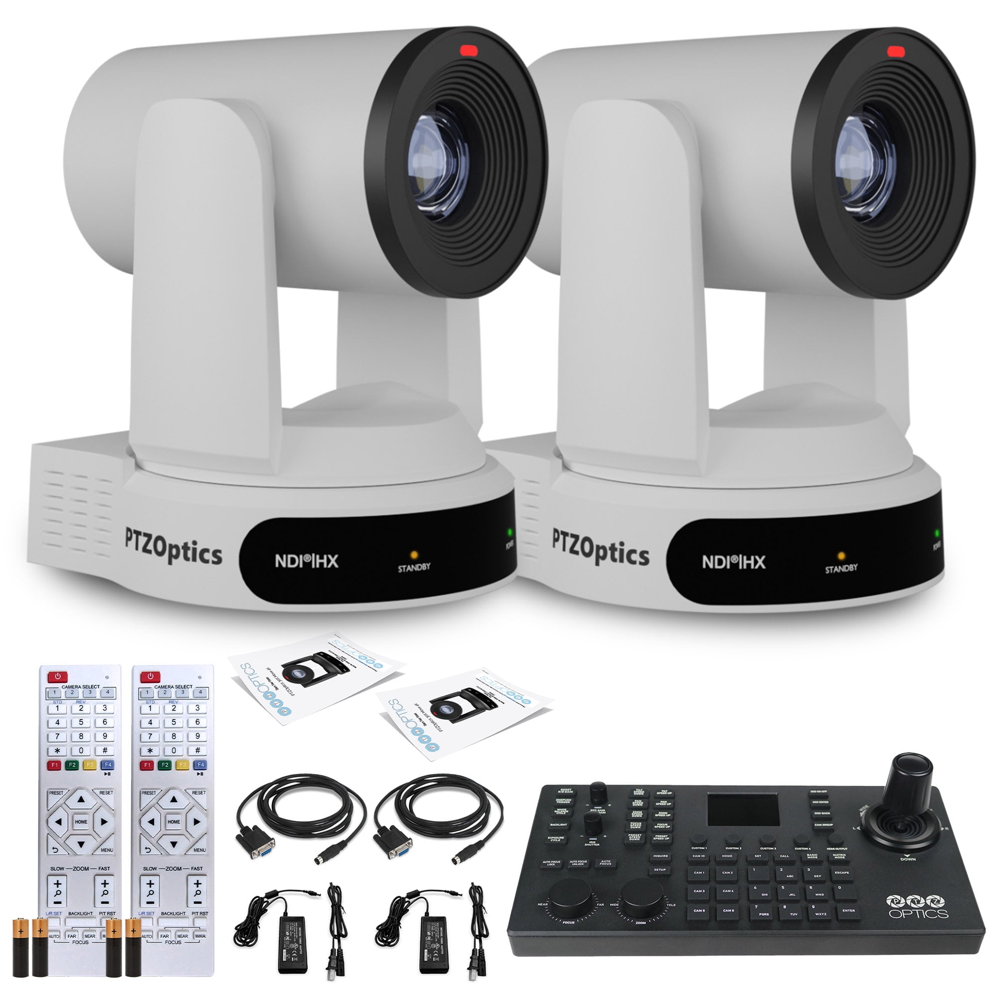 2 x PTZOptics Move 4K SDI/HDMI/USB/IP PTZ Camera with 30x Optical Zoom ...