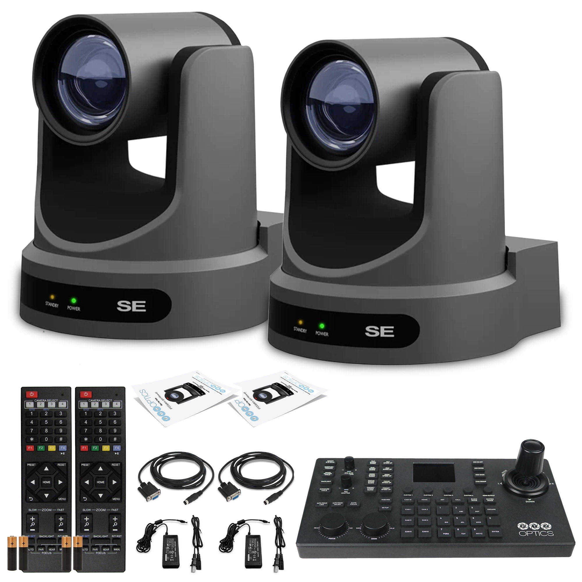 2 x PTZOptics Move SE PTZ Camera with 20x Optical Zoom + PTZOptics ...