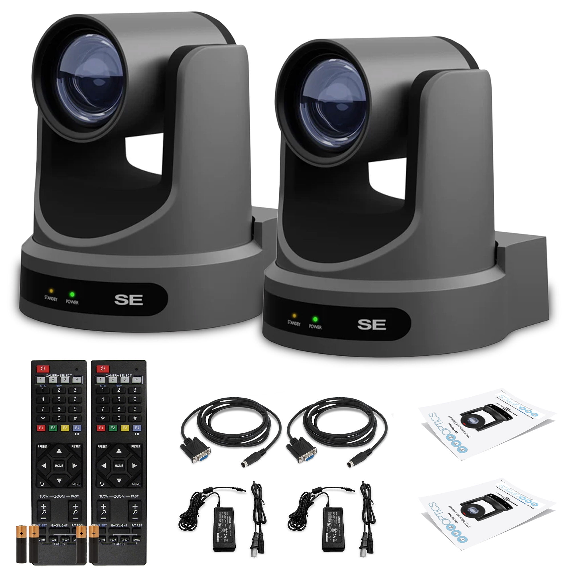 2 x PTZOptics Move SE SDI/HDMI/USB/IP PTZ Camera with 12x Optical Zoom ...