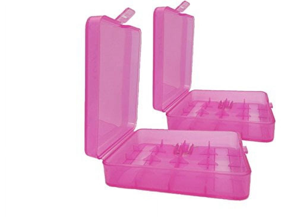 2 x Pink Plastic Protective Storage Case Holder for 4 x 18650 Batteries ...