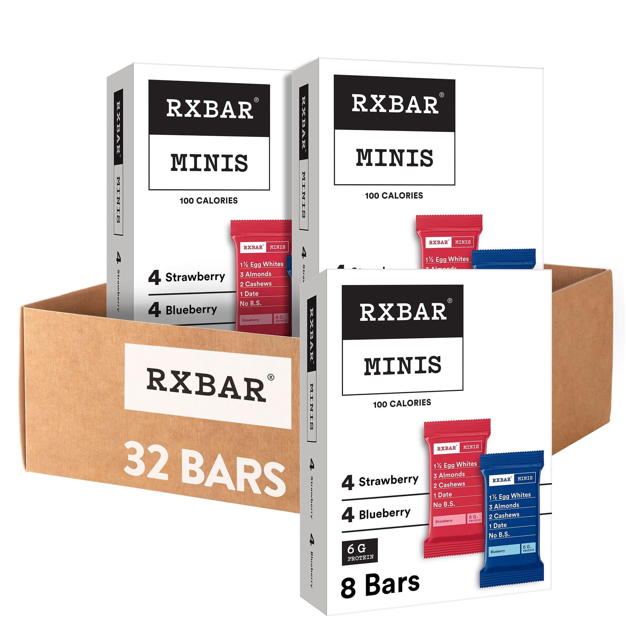 2 x - RXBAR Minis Protein Bars, 6g Protein, Gluten Free Snacks, Variety ...