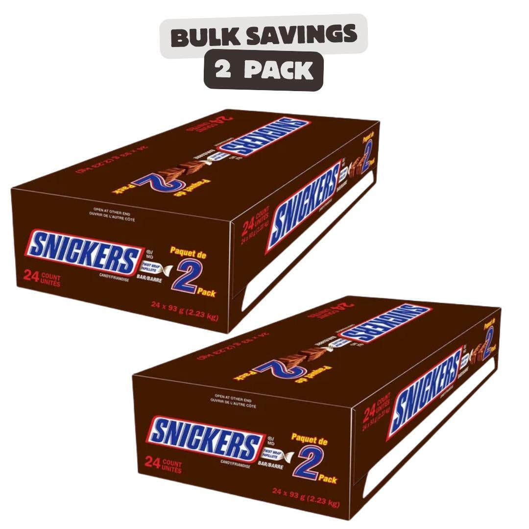 2 x SNICKERS King Size Chocolate Bar (Case) (24 x 92 g) each - Walmart.com