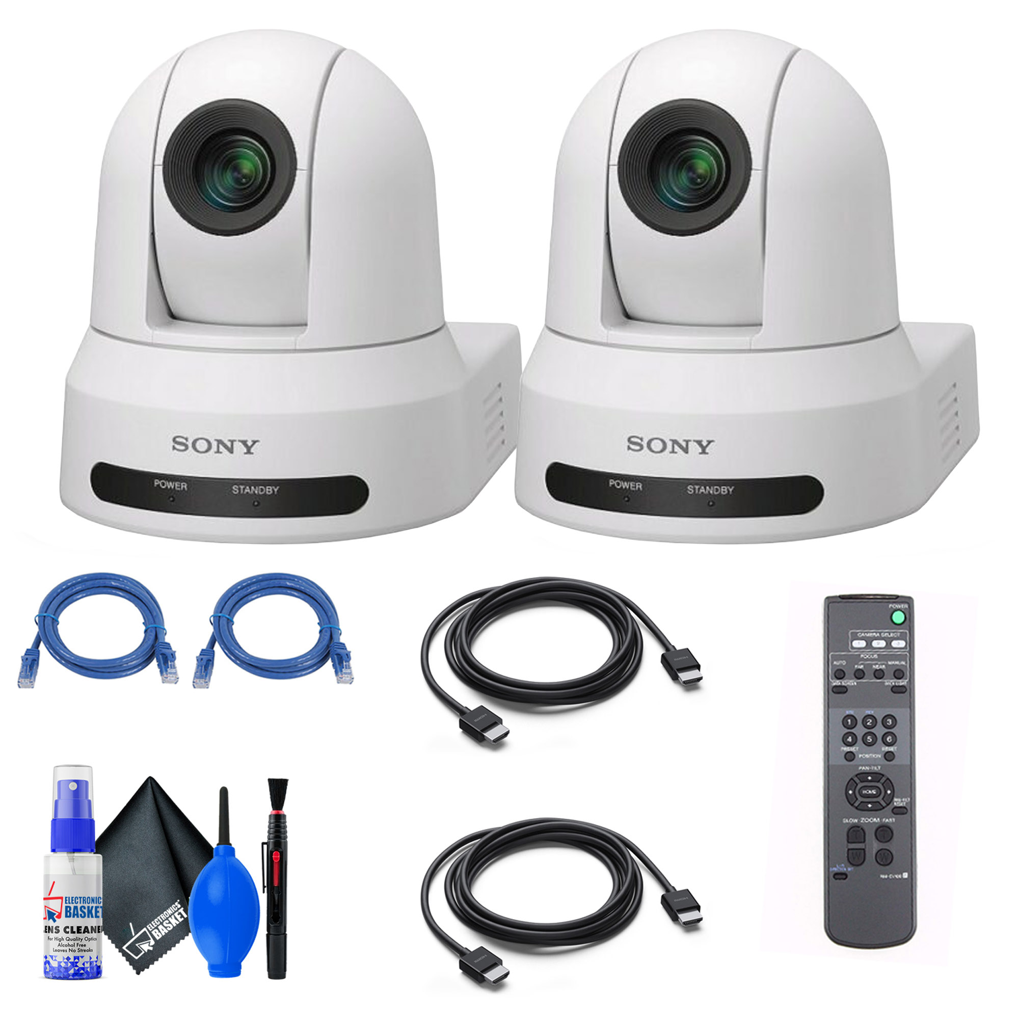 2 x Sony SRG-X40UH 4K/HDMI/USB Optical 40x Zoom PTZ Camera with PoE+ ...