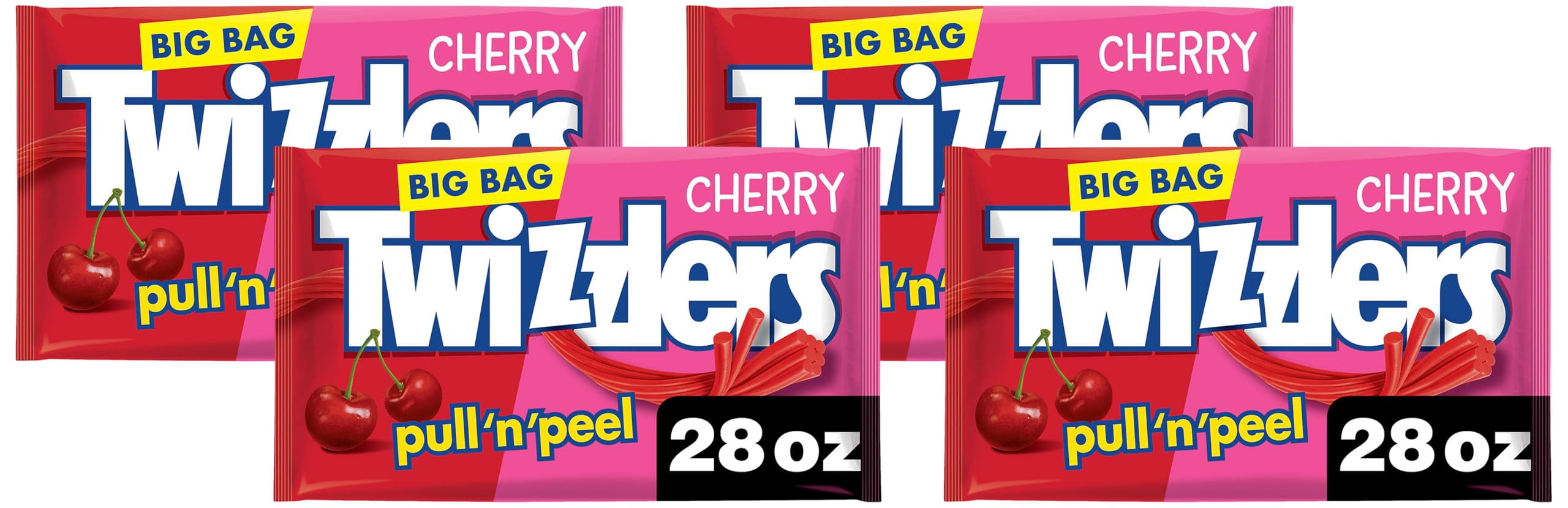 2 x - TWIZZLERS PULL 'N' PEEL Cherry Flavored Licorice Style, Low Fat ...