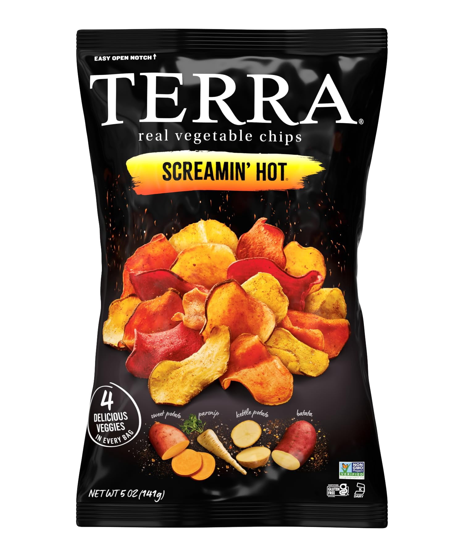 2 x - Terra Chips Screamin' Hot Vegetable Chips, 5 oz (Pack of 12 ...