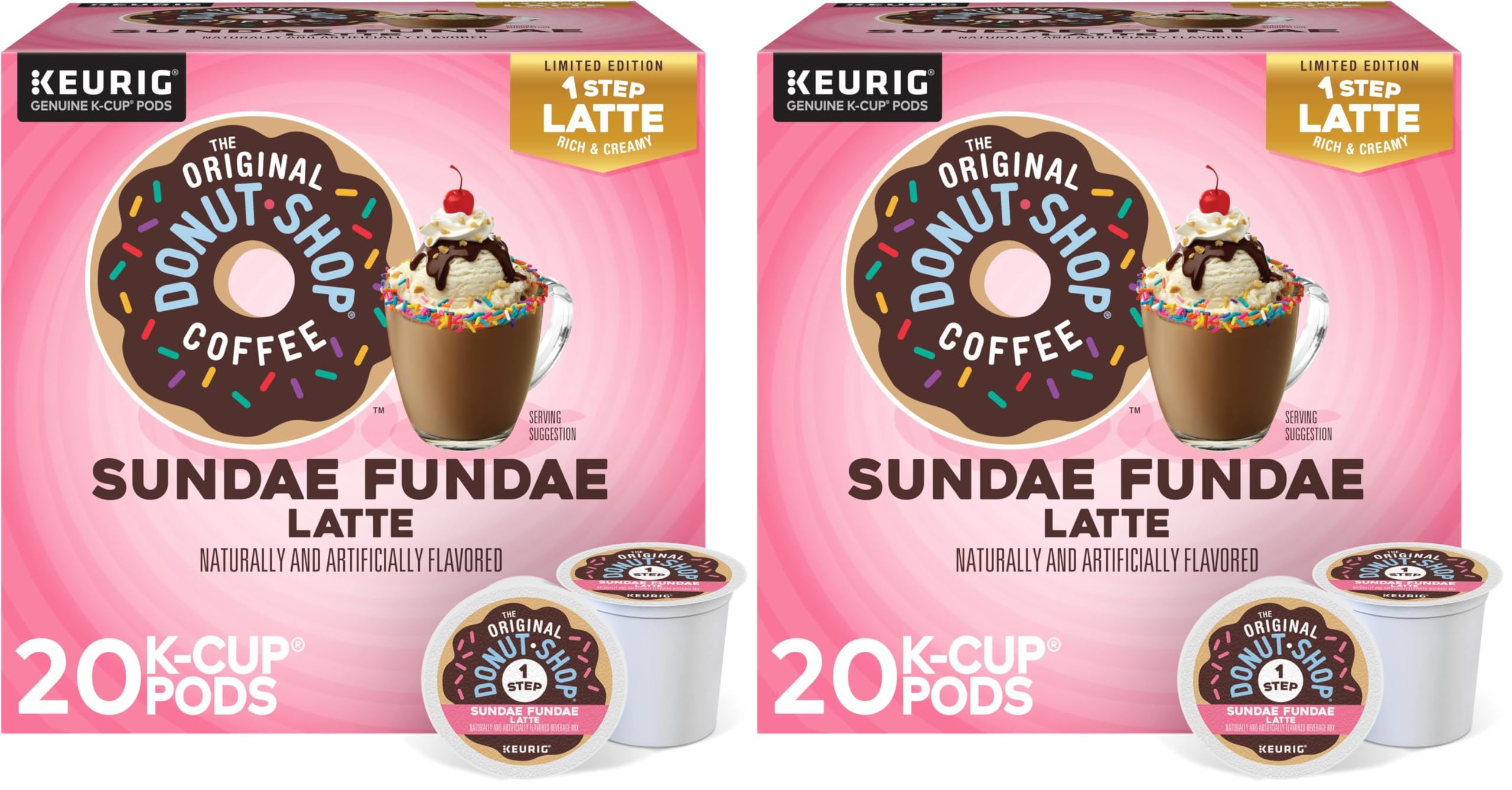 2 x - The Original Donut Shop Sundae Fundae One Step Latte, Keurig ...