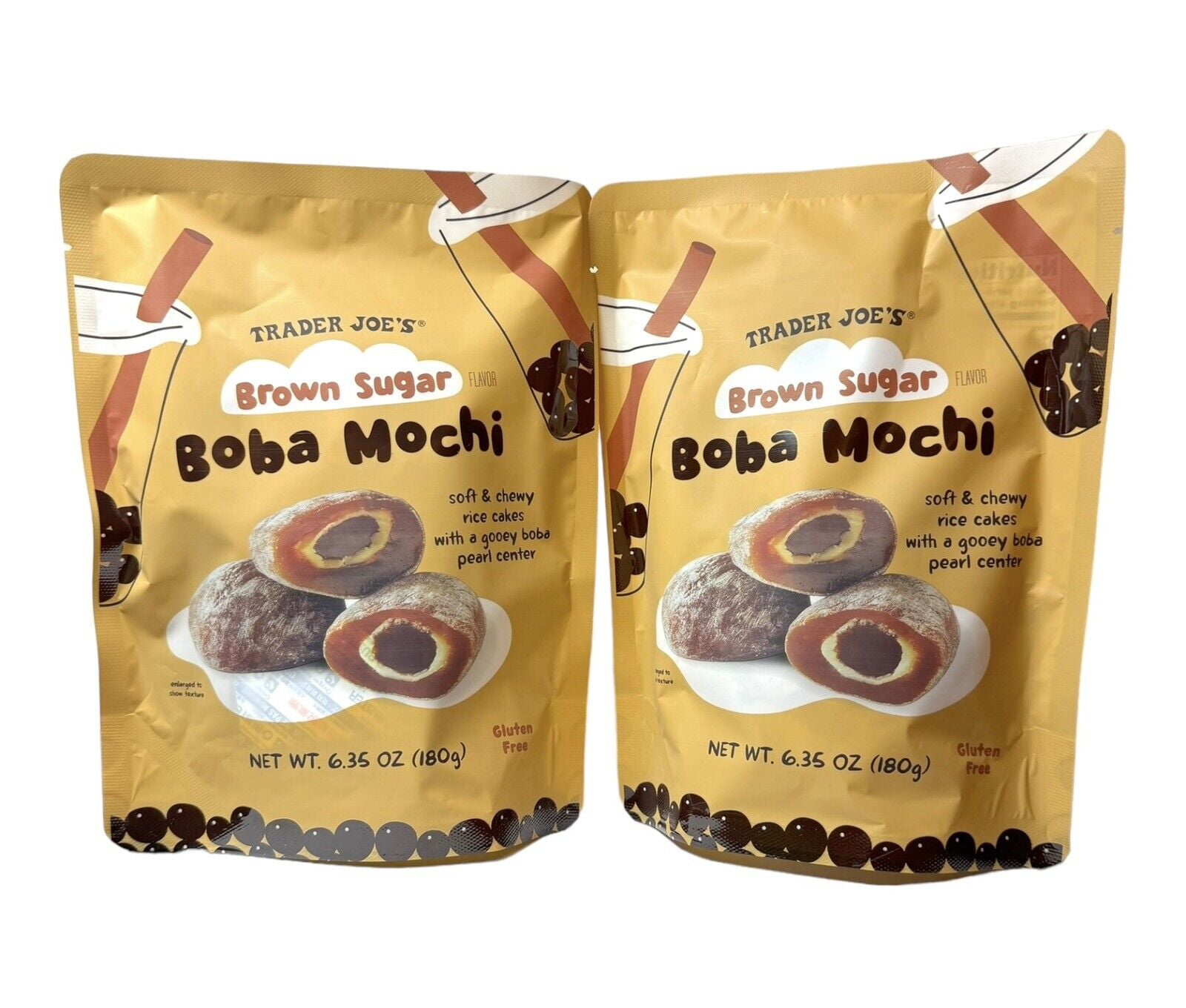 2 x Trader Joe's Brown Sugar Boba Mochi 6.35 oz (180g) - Walmart.com