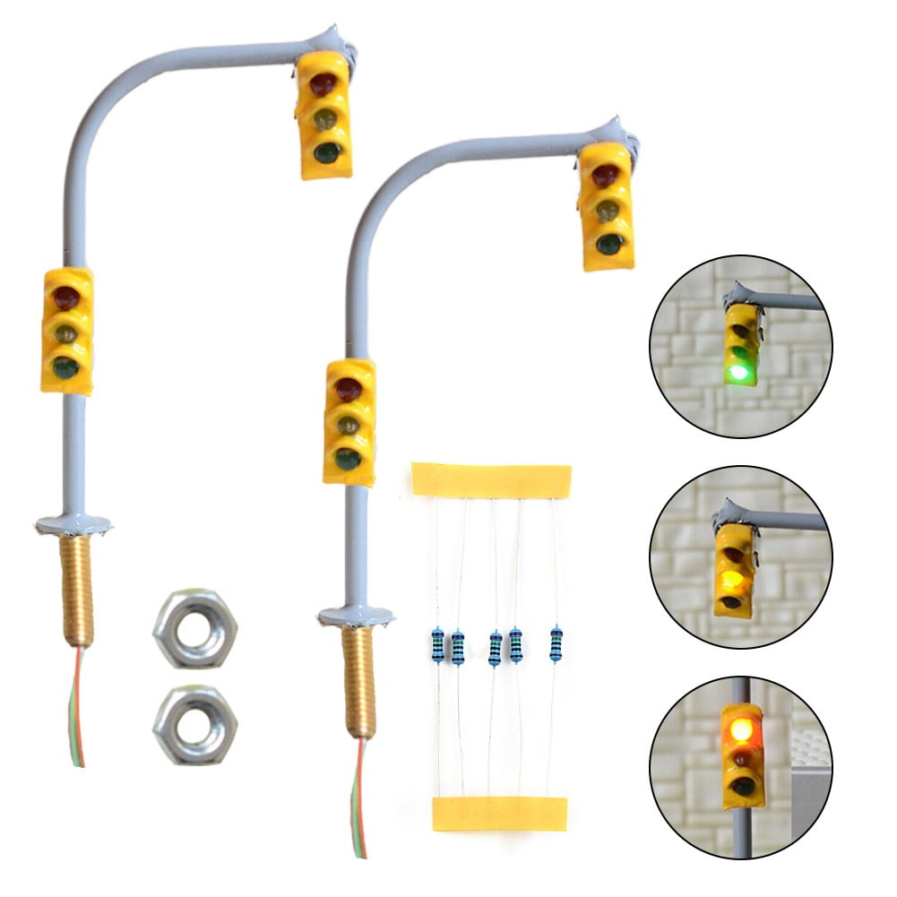 2 x Traffic Lights N Crossing Walk Model LED Pedestrian Street Signals ...