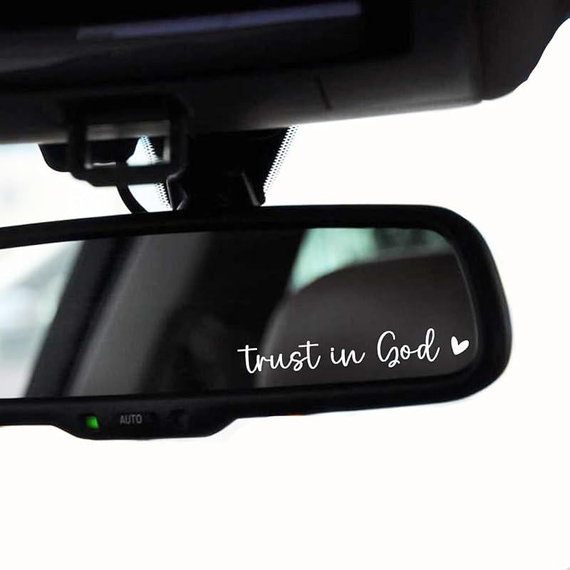 2 x Trust In God Rearview Mirror Decal Water Bottle Stickers ...