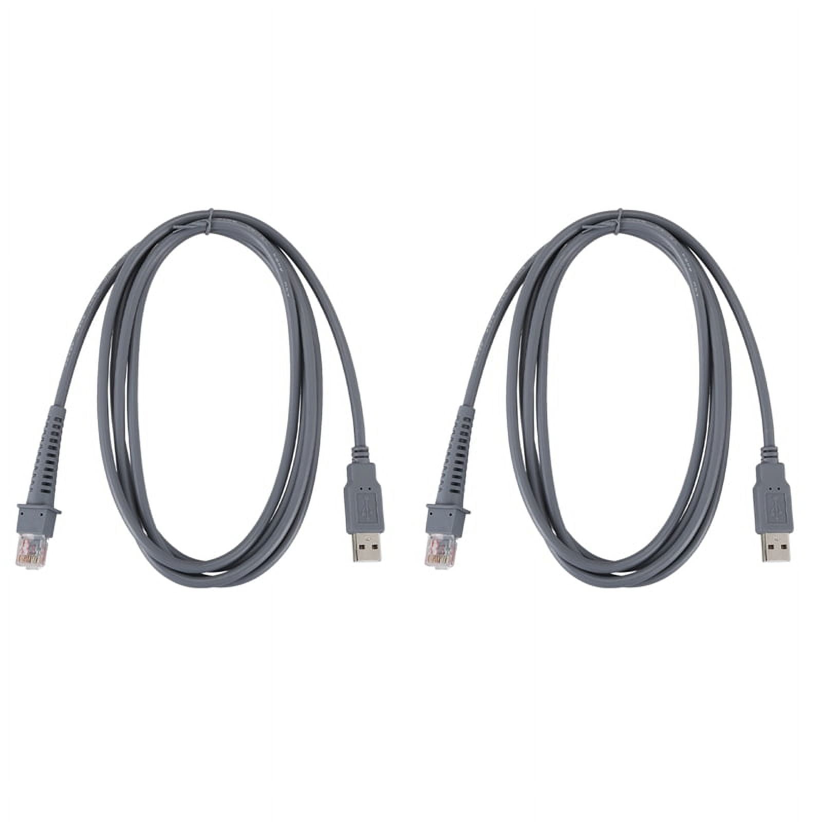 2 x USB A Male to RJ45 Cable 7Ft 2M Barcode Scanner LS4278 LS2208 ...