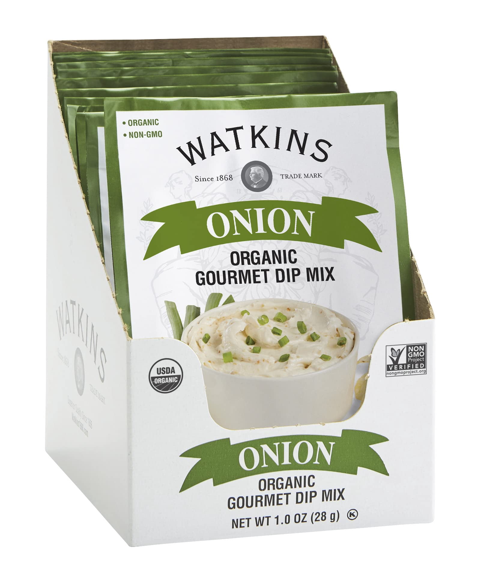 2 x - Watkins Organic Gourmet Dip Mix, Onion, 1.0 oz. Packets, 12-Pack ...