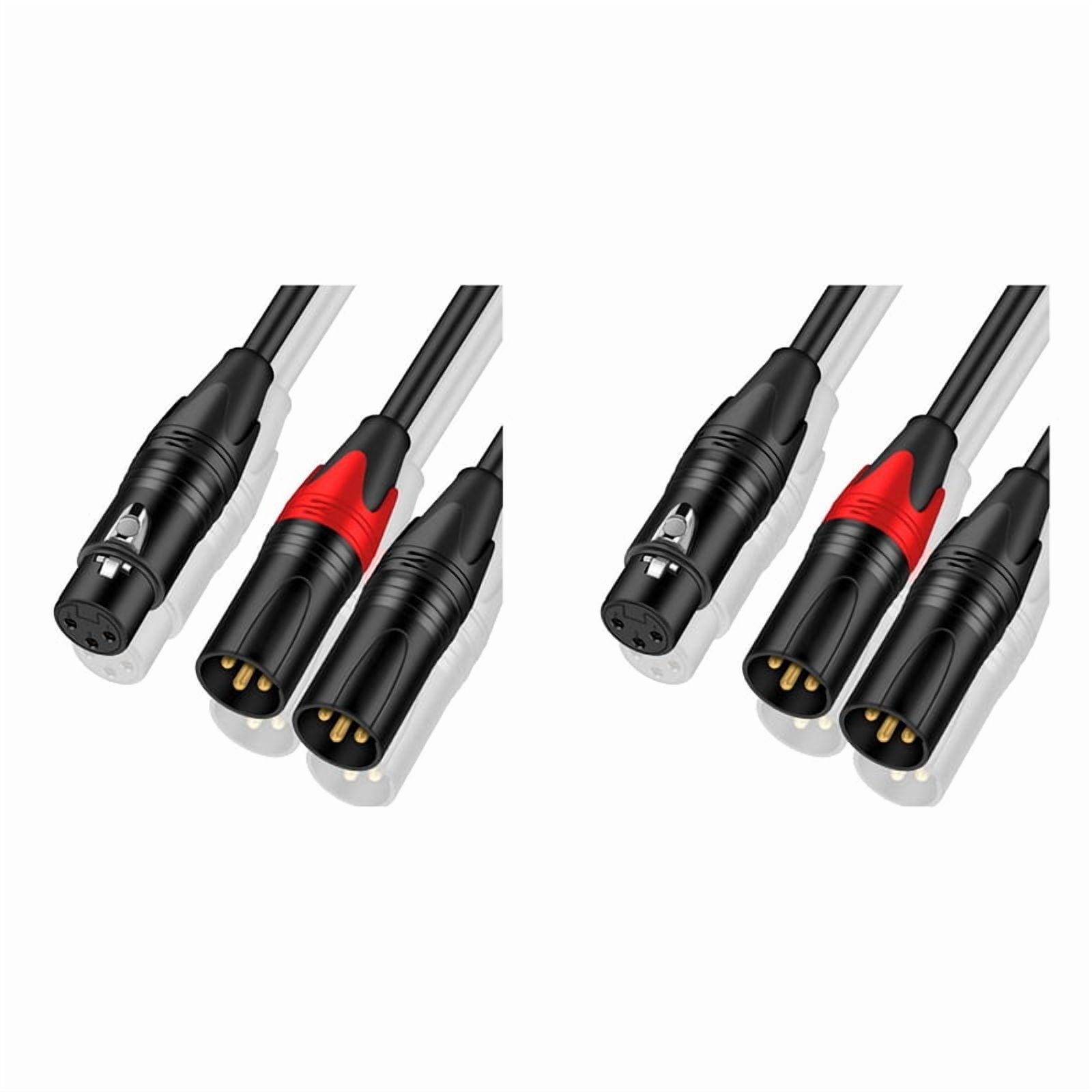 2 x XLR to XLR Y-Splitter Cable Adapter-Black - Walmart.com