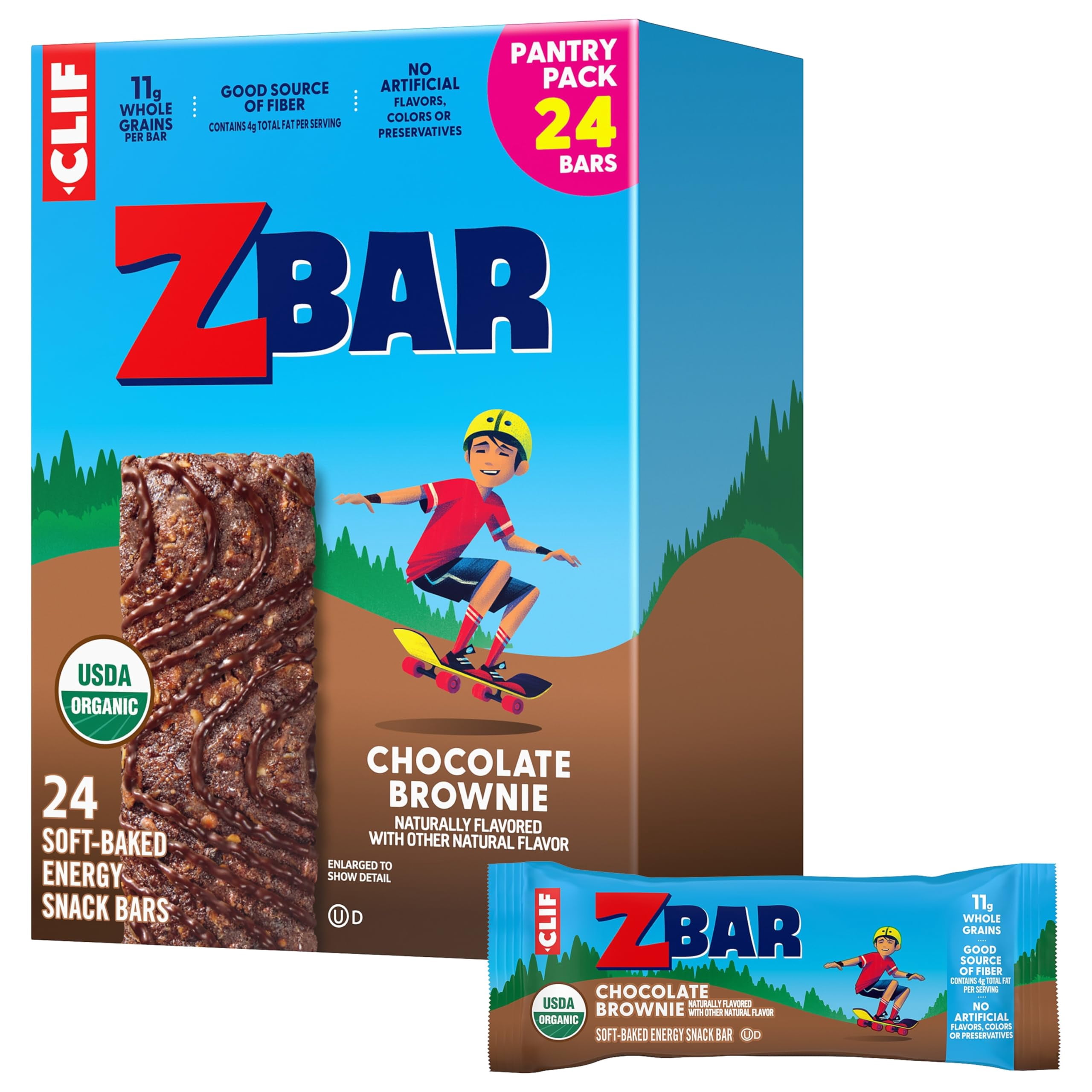 2 x - Zbar - Chocolate Brownie - Soft-Baked Energy Snack Bars - Non-GMO ...