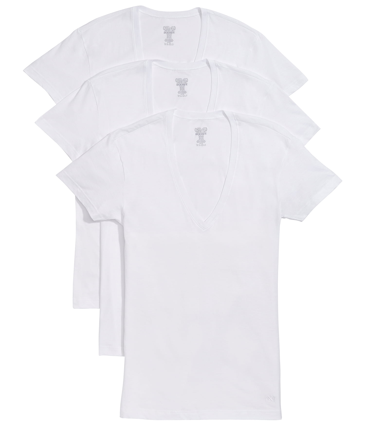 2(x)ist Mens Cotton Essential Deep V-Neck T-Shirt 3-Pack Style-020351 ...