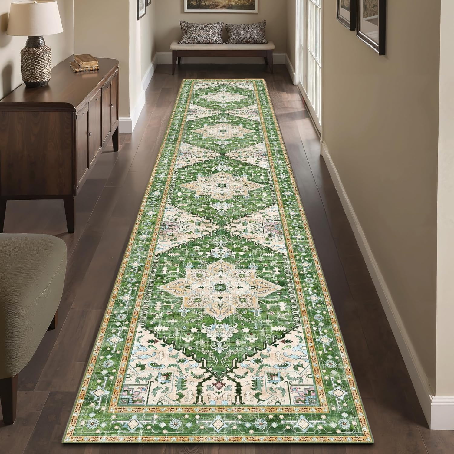 2'x10' Runner Rugs, Yamaziot Vintage Washable Hallway Rug Runner with ...