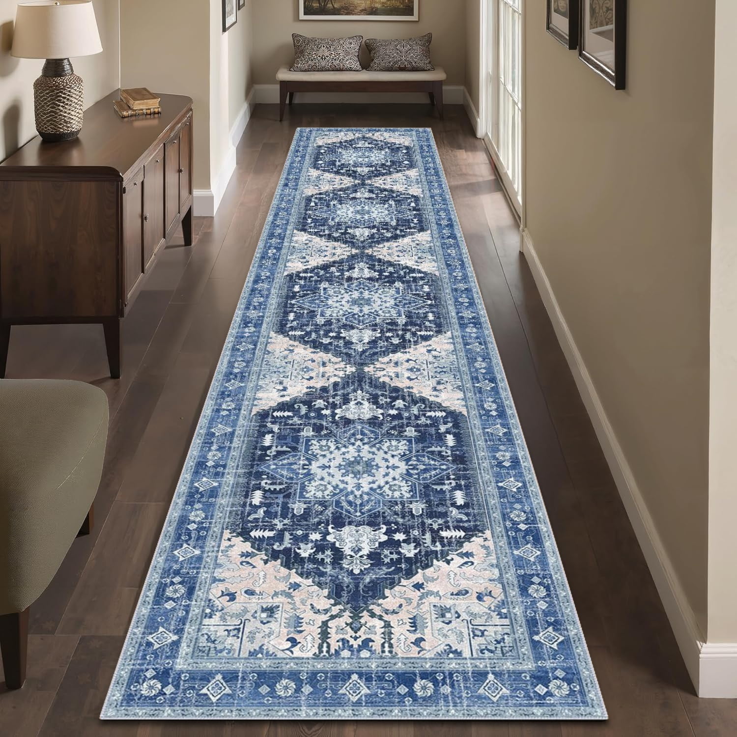 2'x10' Runner Rugs, Yamaziot Vintage Washable Hallway Rug Runner with ...