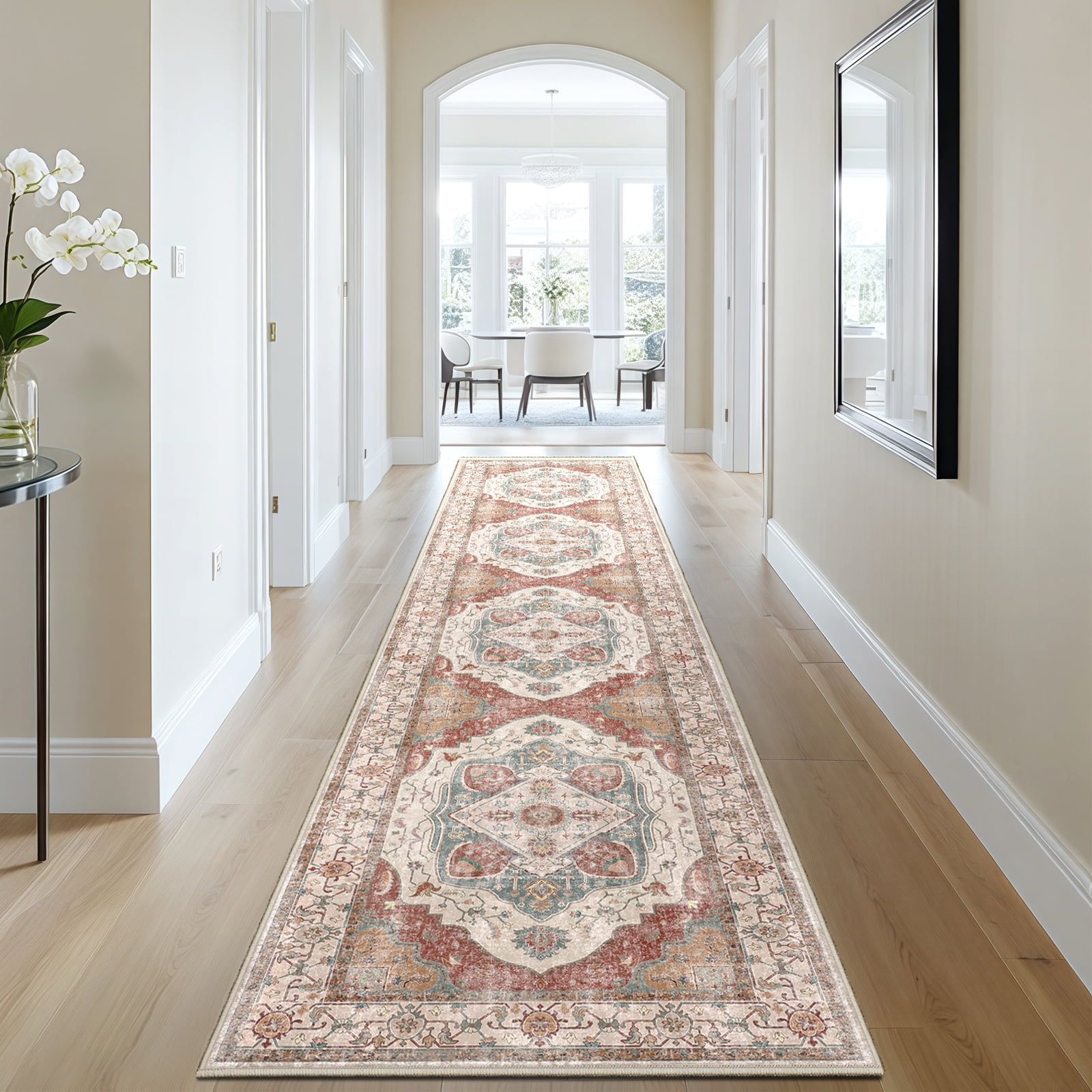 2'x10' Vintage Area Rug for Kitchen,Non-Slip Machine Washable Carpet ...