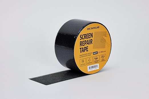 2"x102" Window Mesh Screen Repair Kit Tape, Black, Strong Adhesive ...