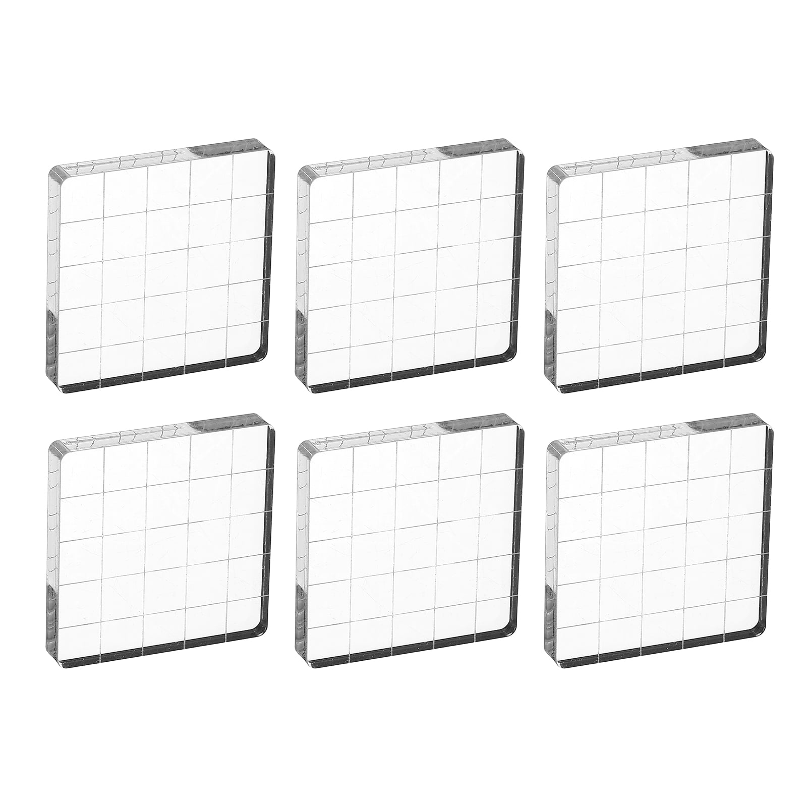 2"x2" Acrylic Stamp Block, 6Pcs Clear Stamping Block with Grid Lines ...
