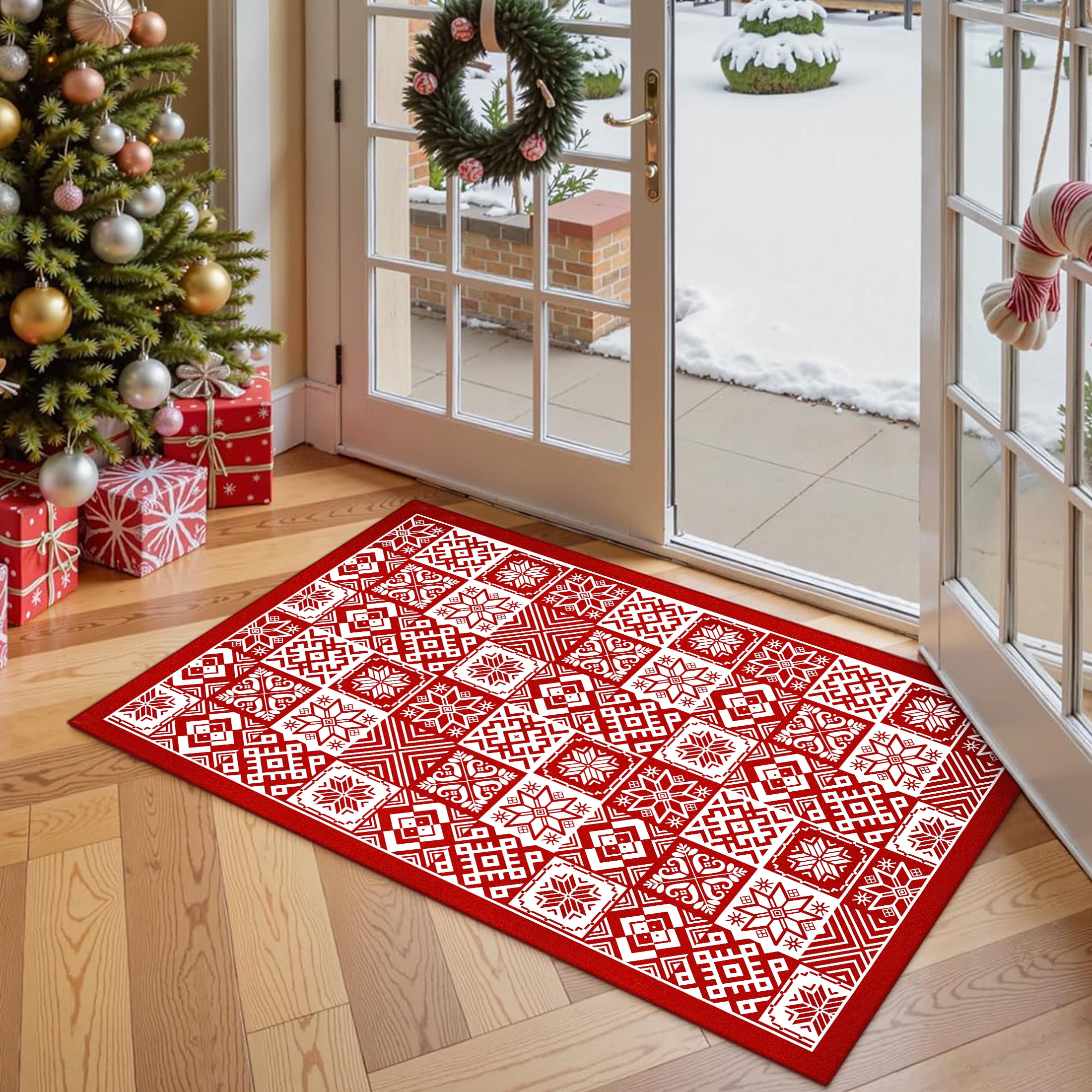 BERTHMEER 2'x3' Christmas Area Rugs Indoor Doormat Kitchen Bathroom ...