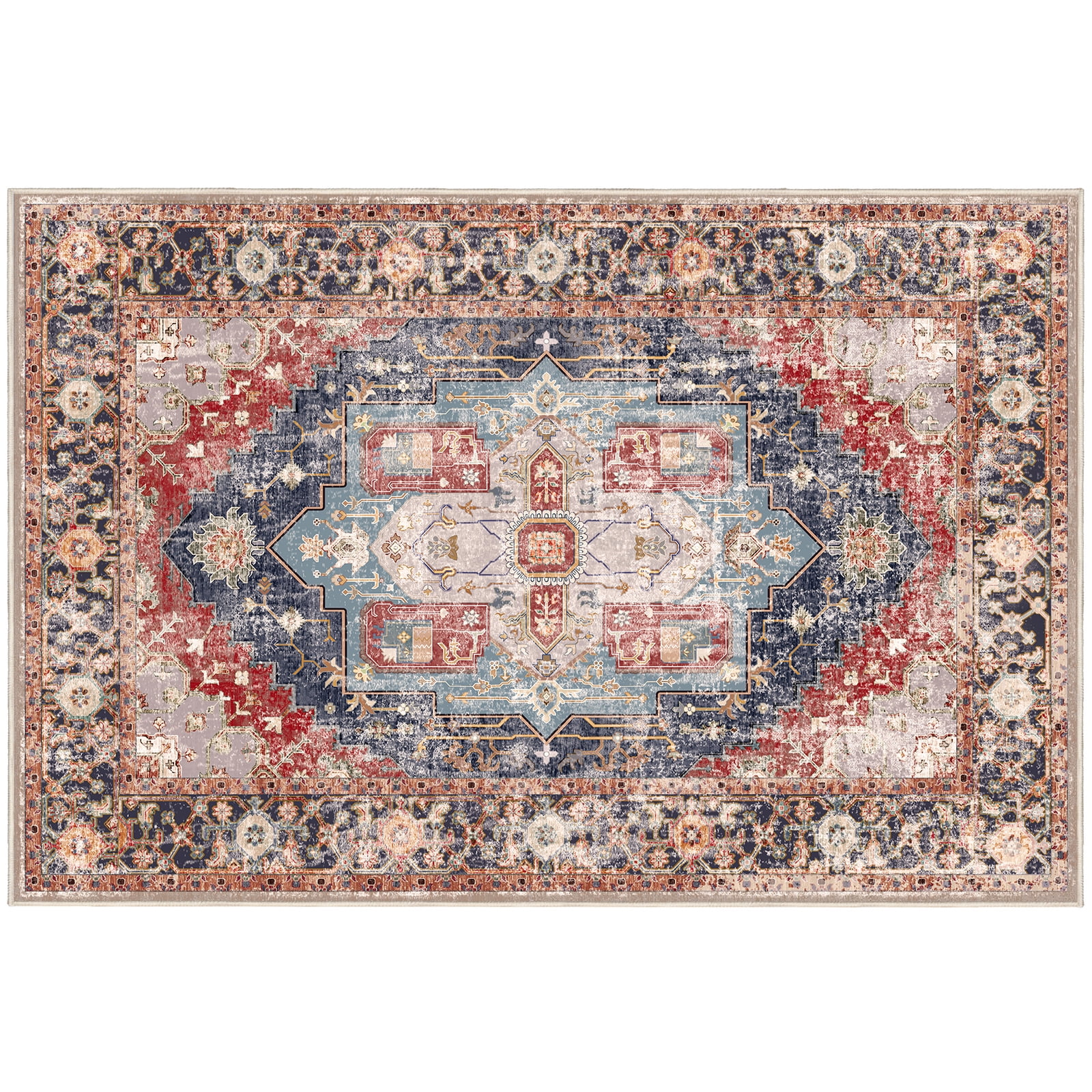 2'x3' Washable Area Rugs for Living Room,Traditional Vintage Thin Rugs ...