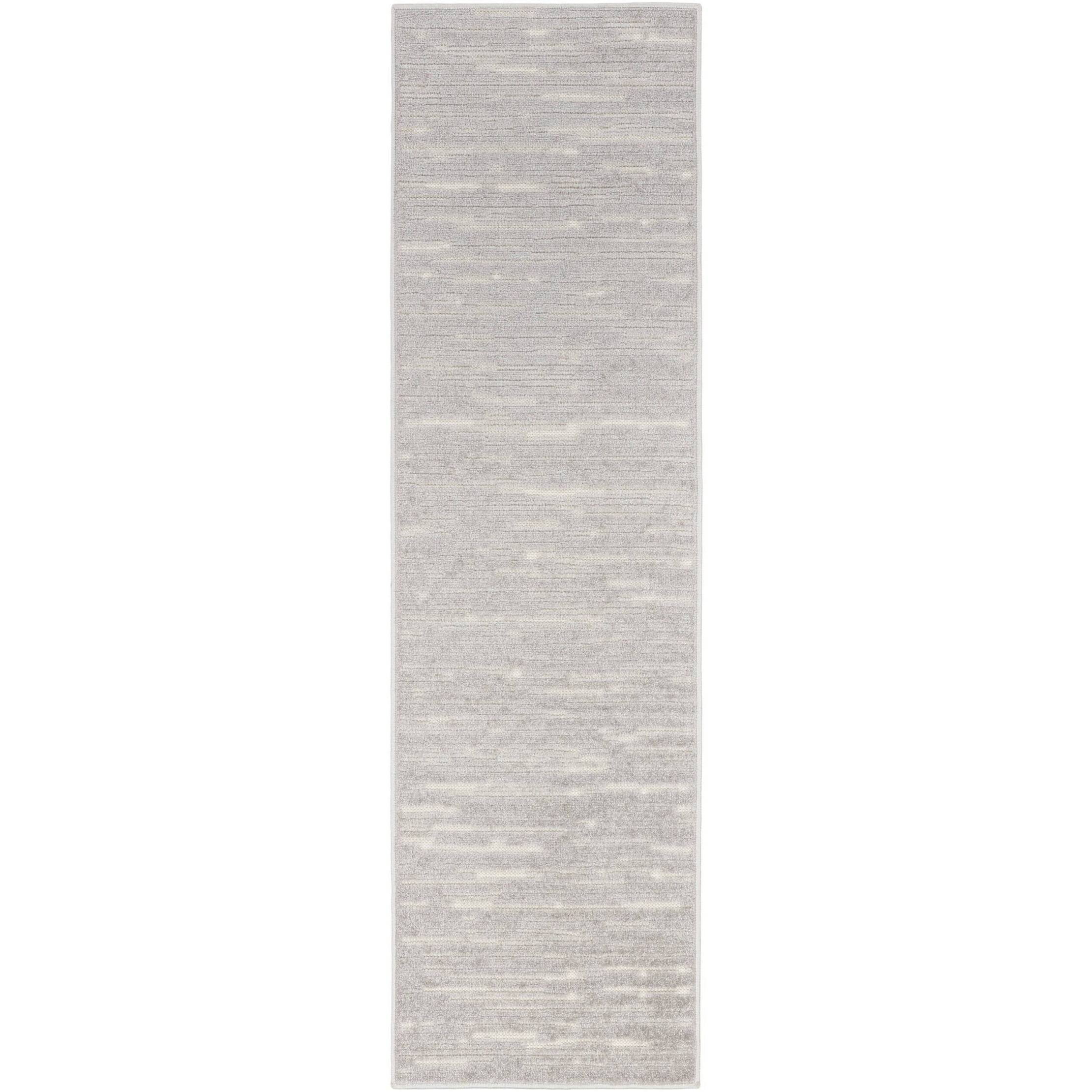2'x6' Care Free Abstract Machine Woven Runner Rug Light Gray: Modern ...