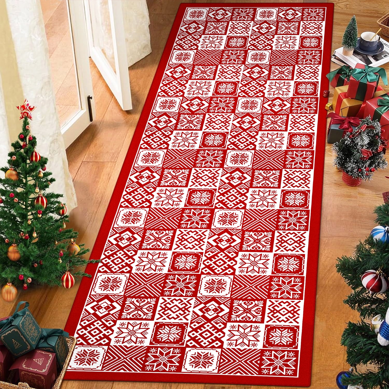 BERTHMEER 2'x6' Christmas Runner Rugs Indoor for Hallway Kitchen ...