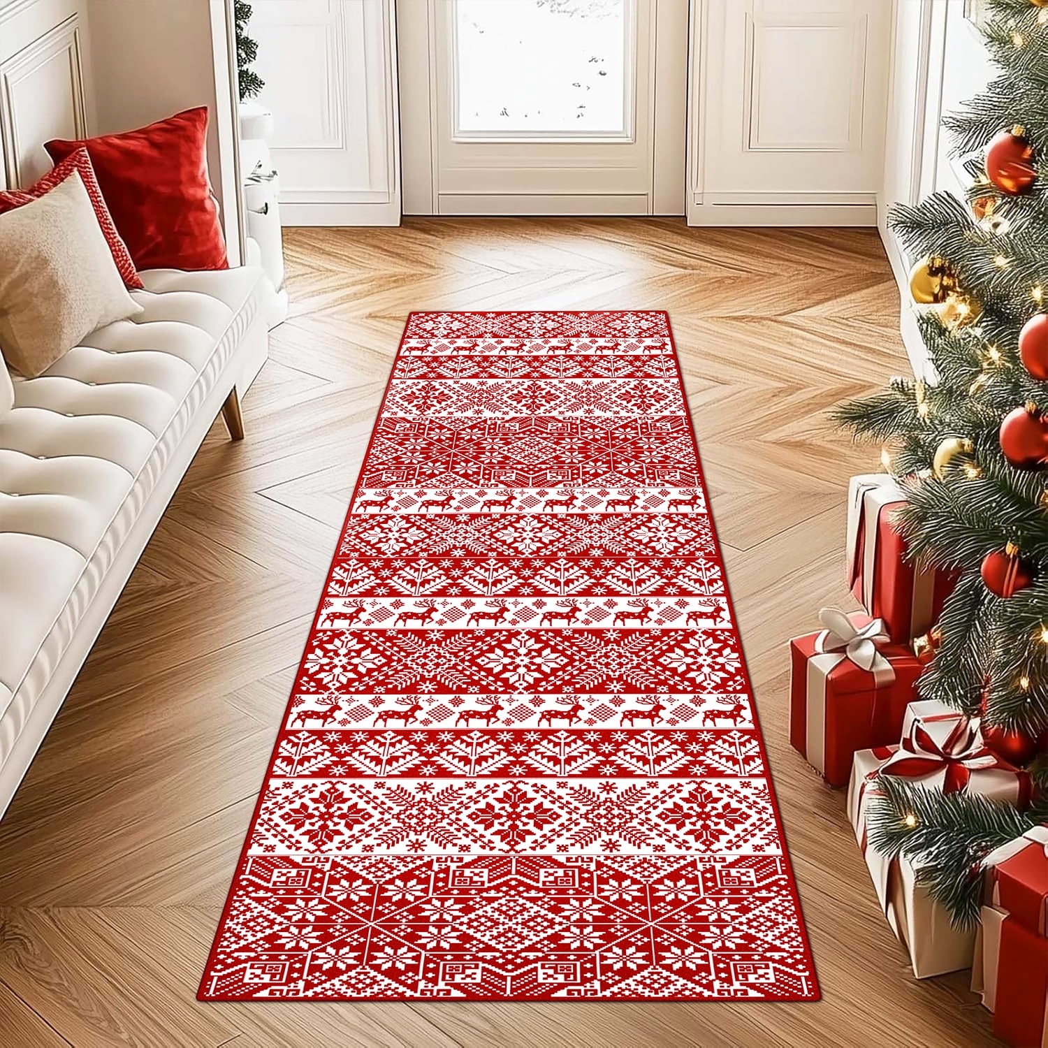 BERTHMEER 2'x6' Christmas Runner Rugs Indoor for Hallway Kitchen ...