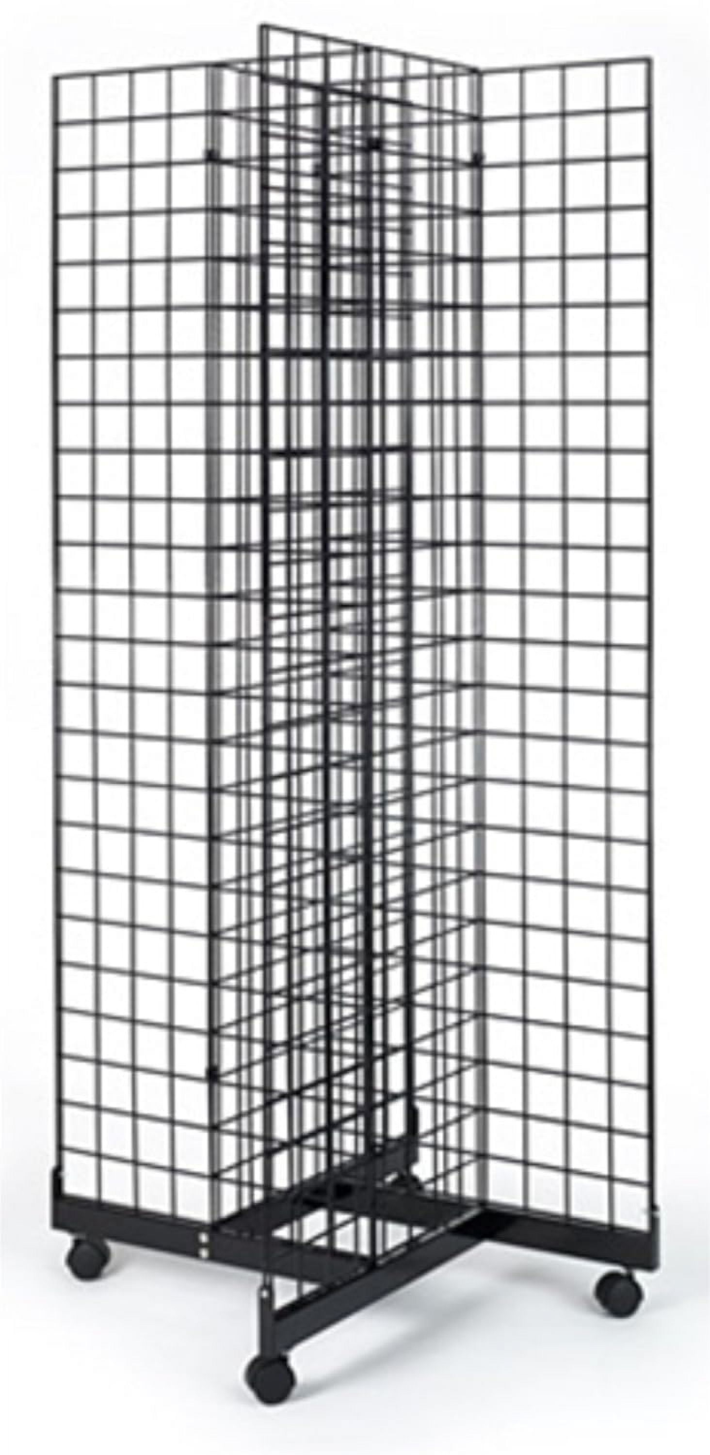 2'x6' Foot Wire Grid Panel 4-Sided Rolling Display 4-Way Tower with ...