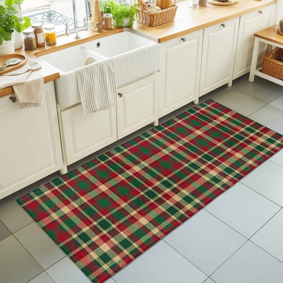 2'x6' Rug Runners for Hallways Kitchen, Autumn Plaid Non Slip Entryway ...