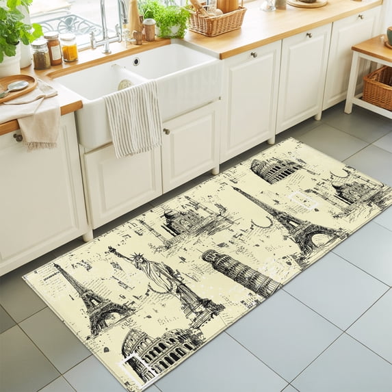 2'x6' Rug Runners for Hallways Kitchen, Beige City Non Slip Entryway ...