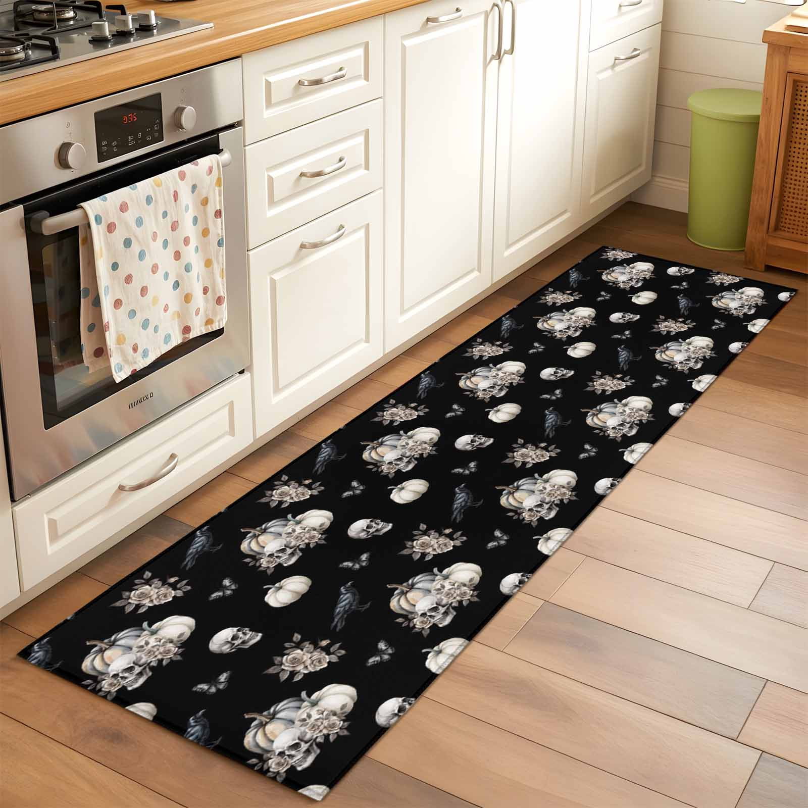 2'x6' Rug Runners for Hallways Kitchen, Black Halloween Non Slip ...