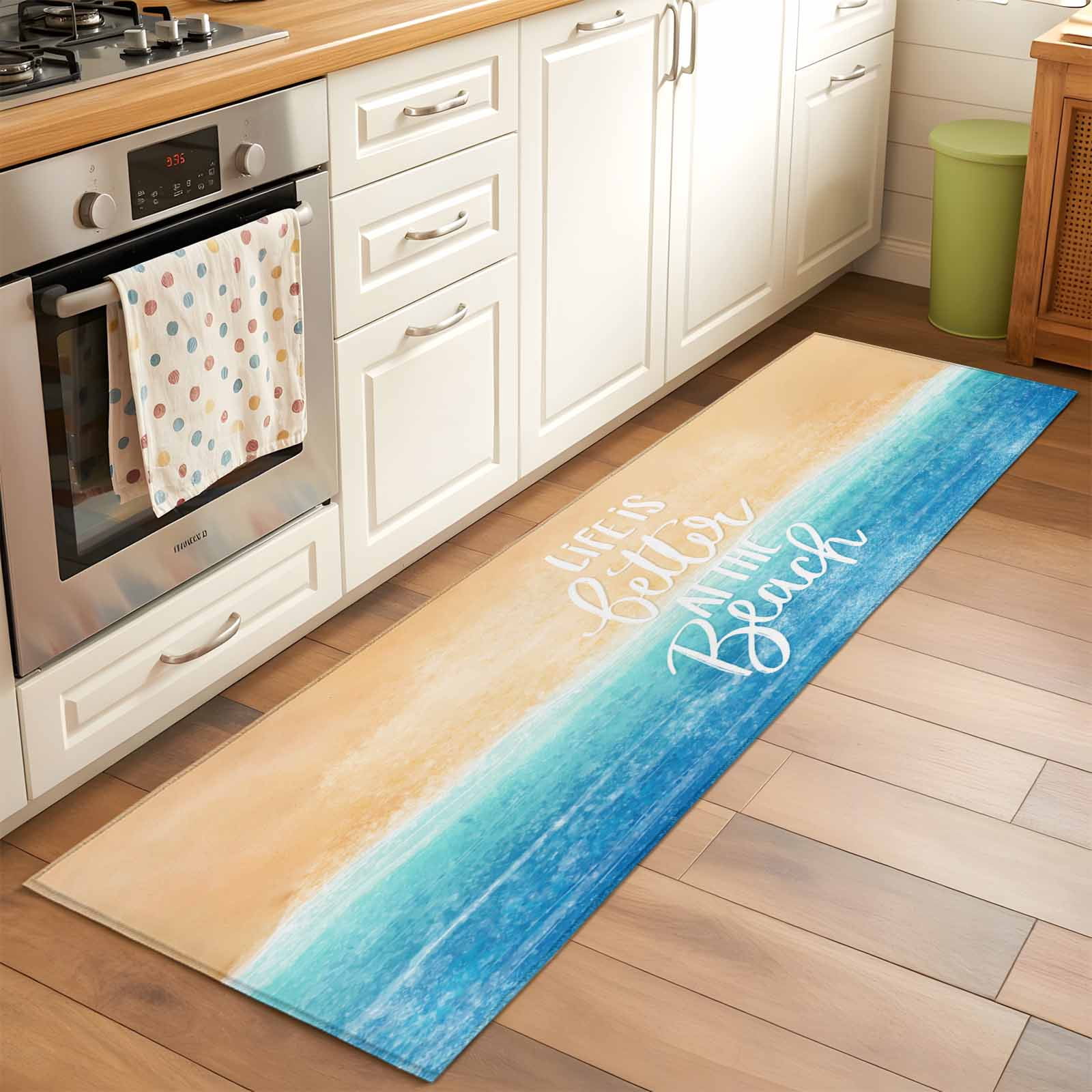 2'x6' Rug Runners for Hallways Kitchen, Blue Coastal Non Slip Entryway ...