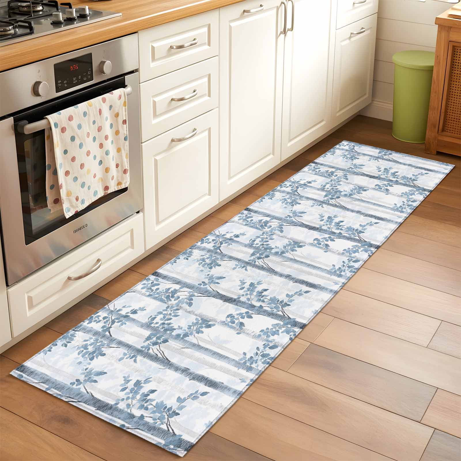 2'x6' Rug Runners for Hallways Kitchen, Blue Gray Forest Non Slip ...