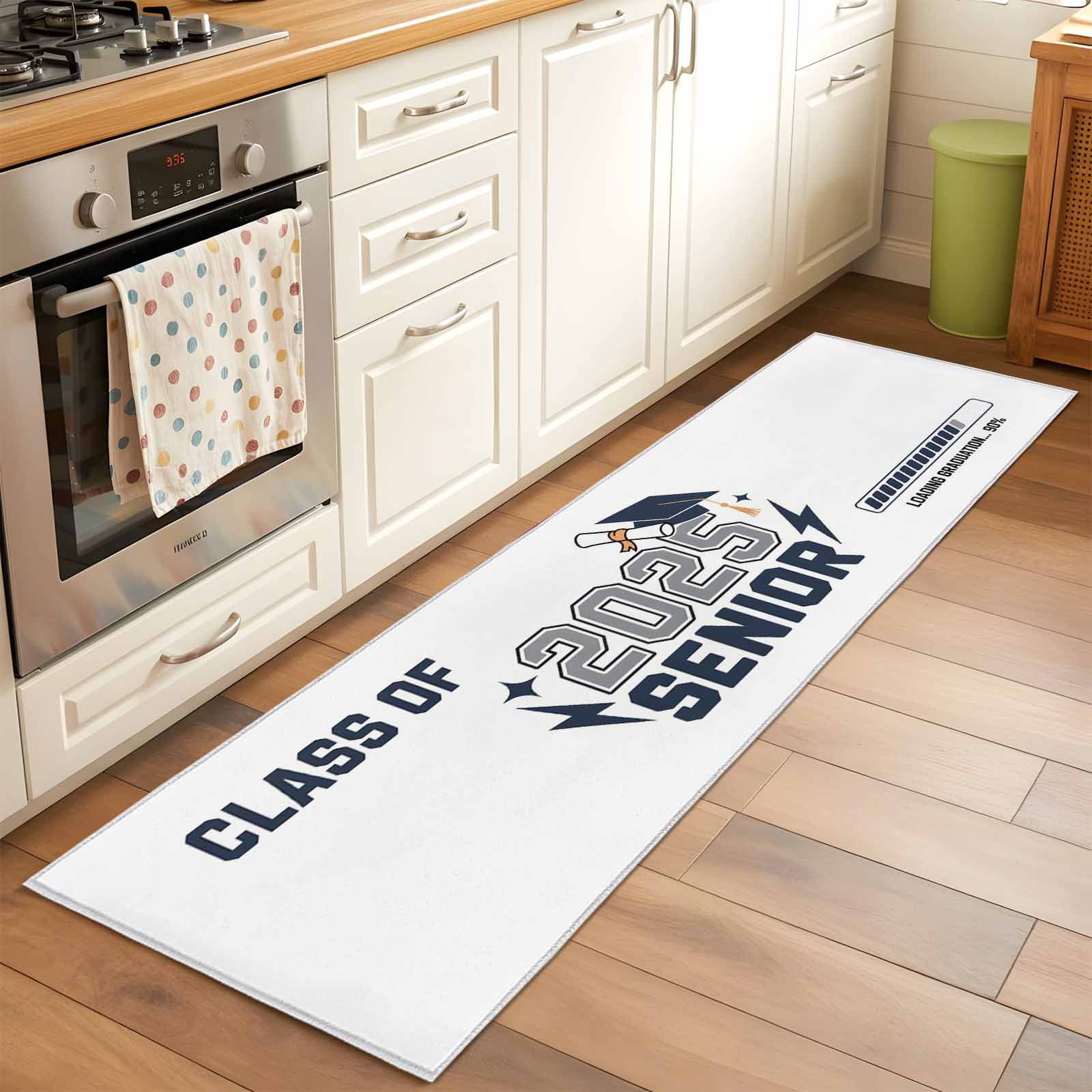 2'x6' Rug Runners for Hallways Kitchen, Blue Grey Graduation Season Non ...